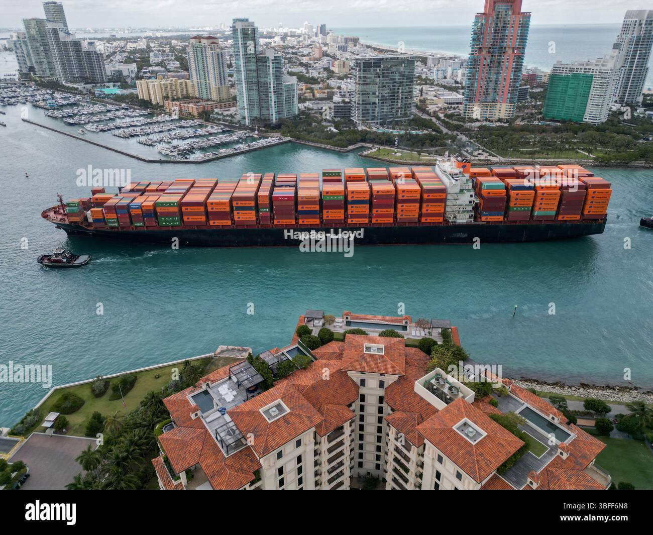 Miami, Florida, USA - January 16, 2025: Bremen express. Freight ...
