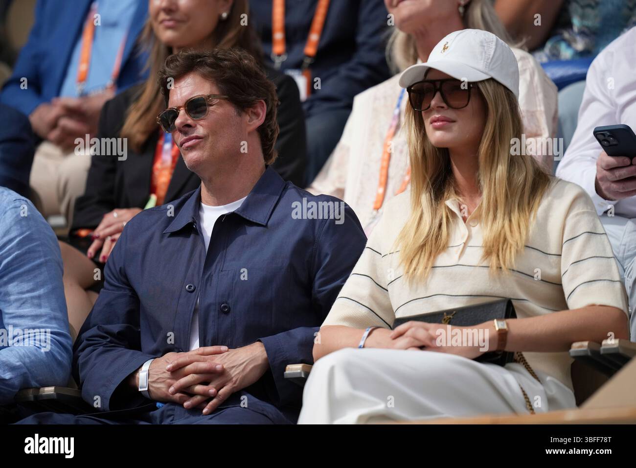US actor James Marsden follows the fourth round match of the French ...