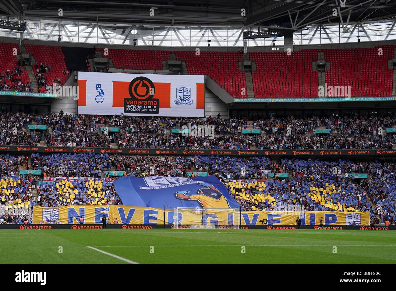 London, UK. 01st June, 2025. Southend United fans tifo, General View ...