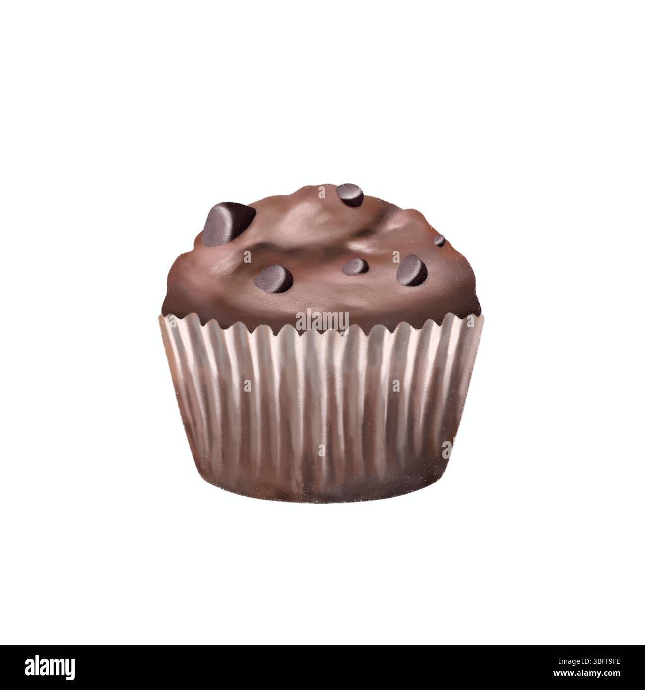 Delicious chocolate muffin illustration isolated on a white background ...