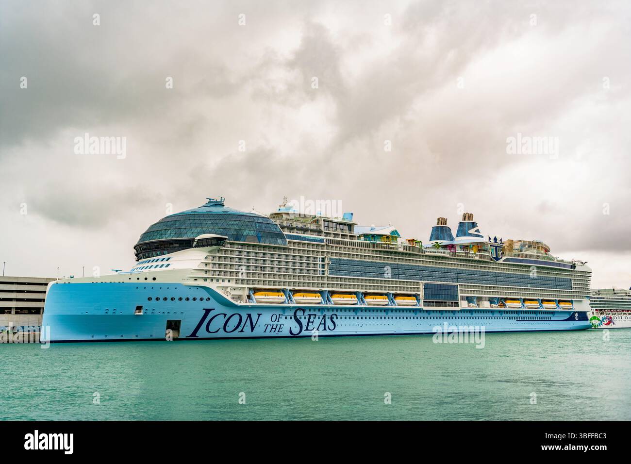 Miami, Florida, USA - December 14, 2024: Cruise ship tour. Ship leaving ...