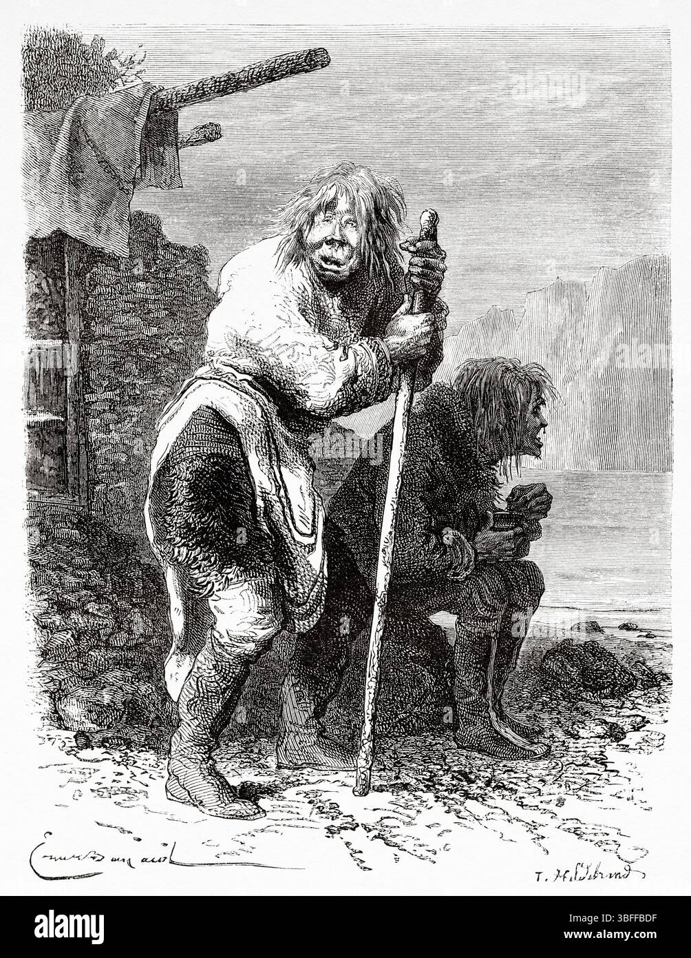 Old Eskimo women dressed in knee-high leather boots, sealskin knickers ...