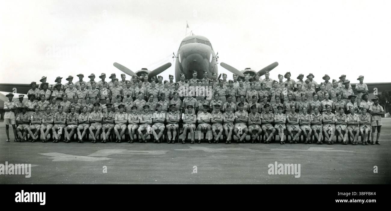 Personnel of 514 Squadron, RAF in front of a Douglas DC-3 Dakota ...