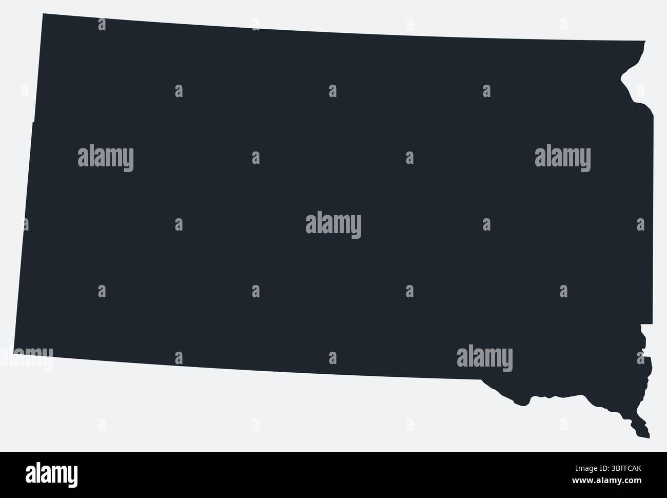 South Dakota map. Just a simple border map. Shape of the state. Flat ...