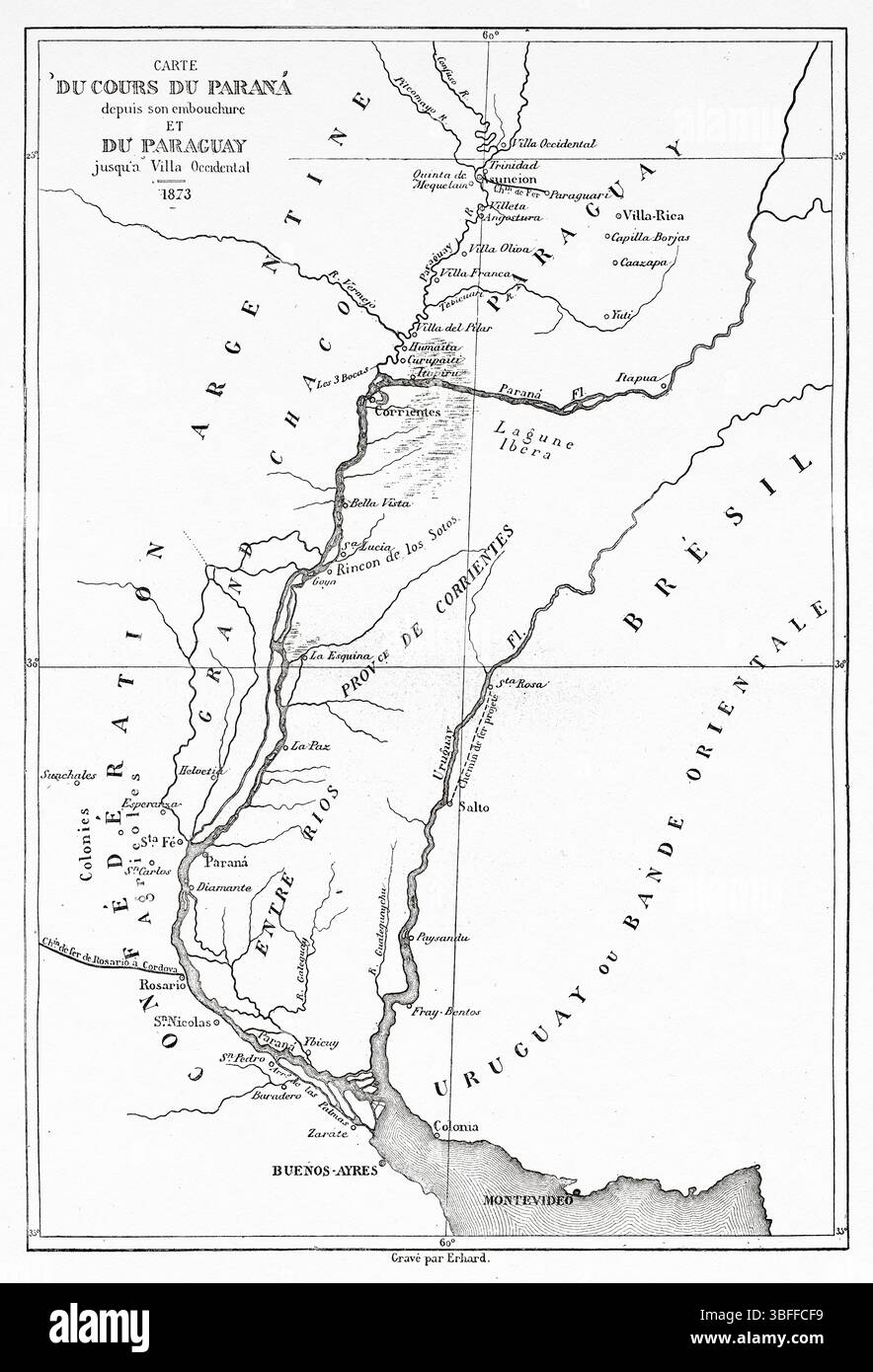Map of the course of the Paraná River from its mouth to Villa ...