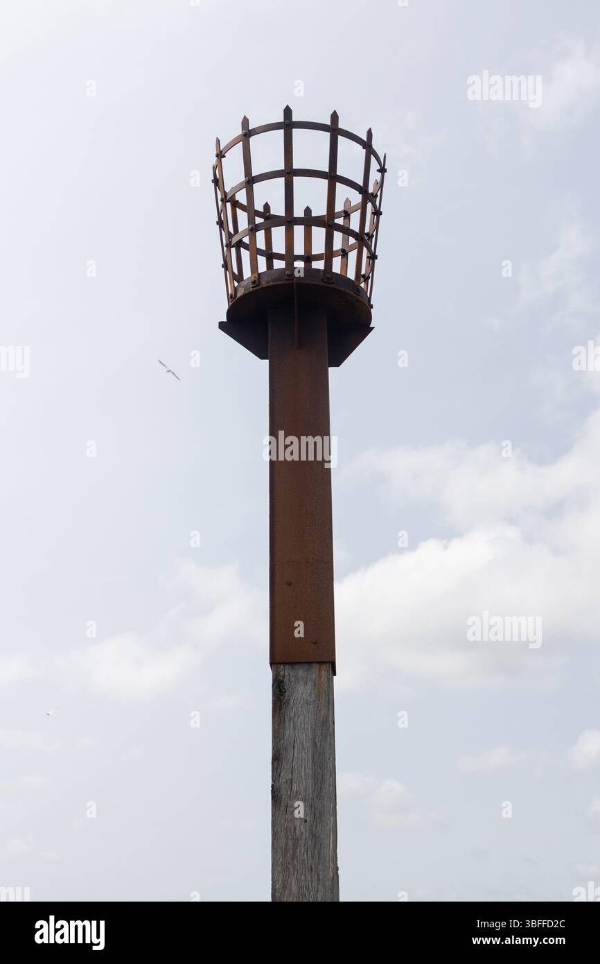 Fire Beacon with Blue Sky and Clouds Stock Photo - Alamy