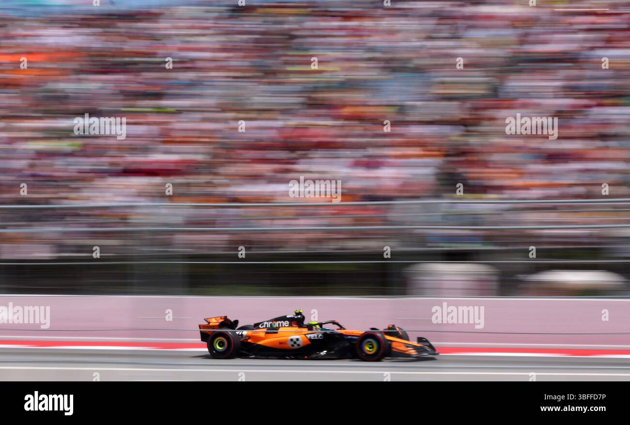 McLaren's Lando Norris during the race at the Circuit de Barcelona ...