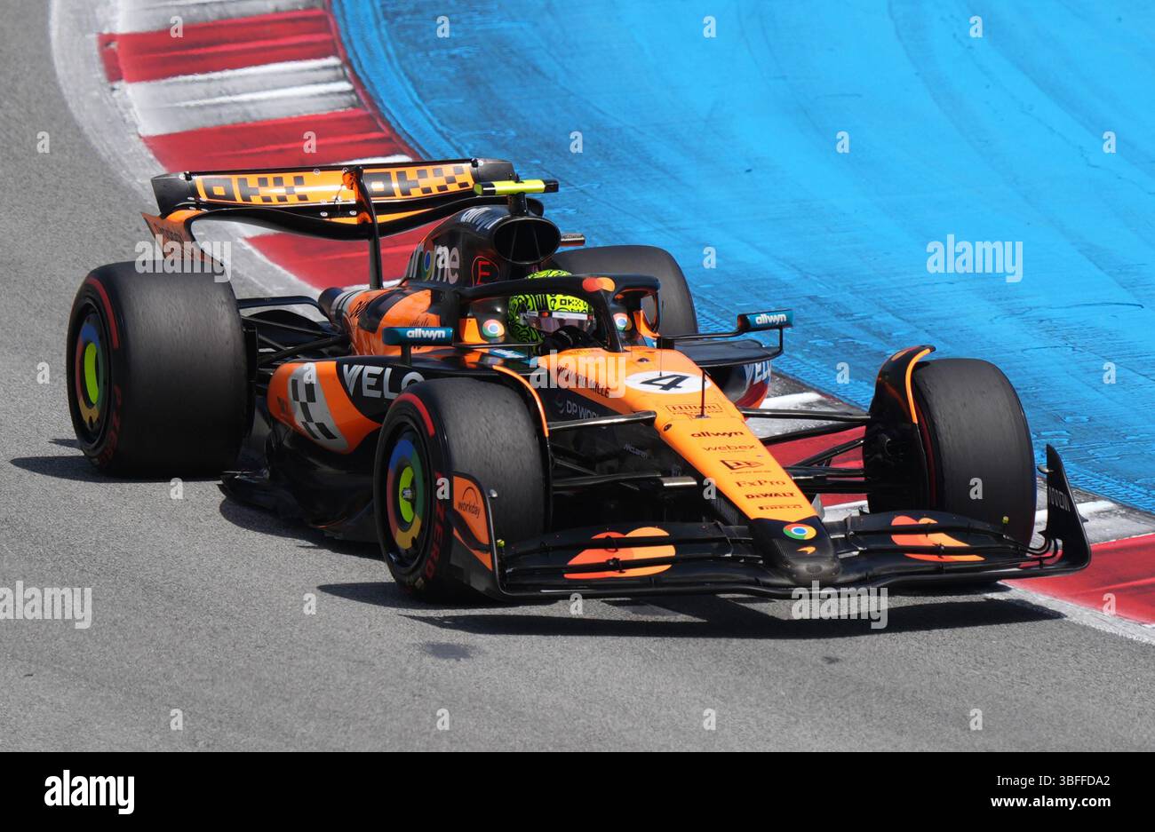 McLaren's Lando Norris during the race at the Circuit de Barcelona ...