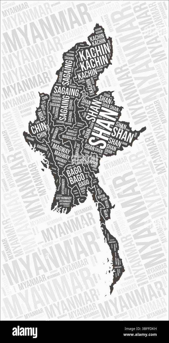 Chin vector map hi-res stock photography and images - Alamy