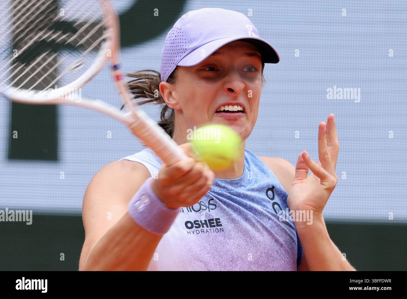 Elena Rybakina of Kazakhstan plays Iga Swiatek of Poland during their ...