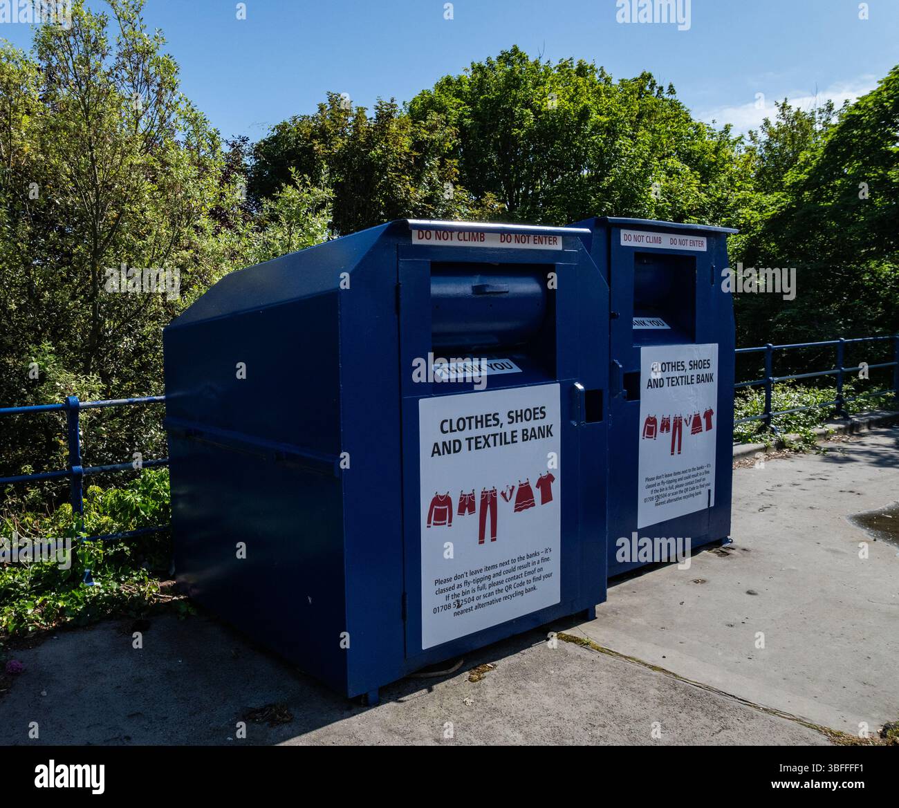 Clothes and Shoe Donation Bank Stock Photo - Alamy