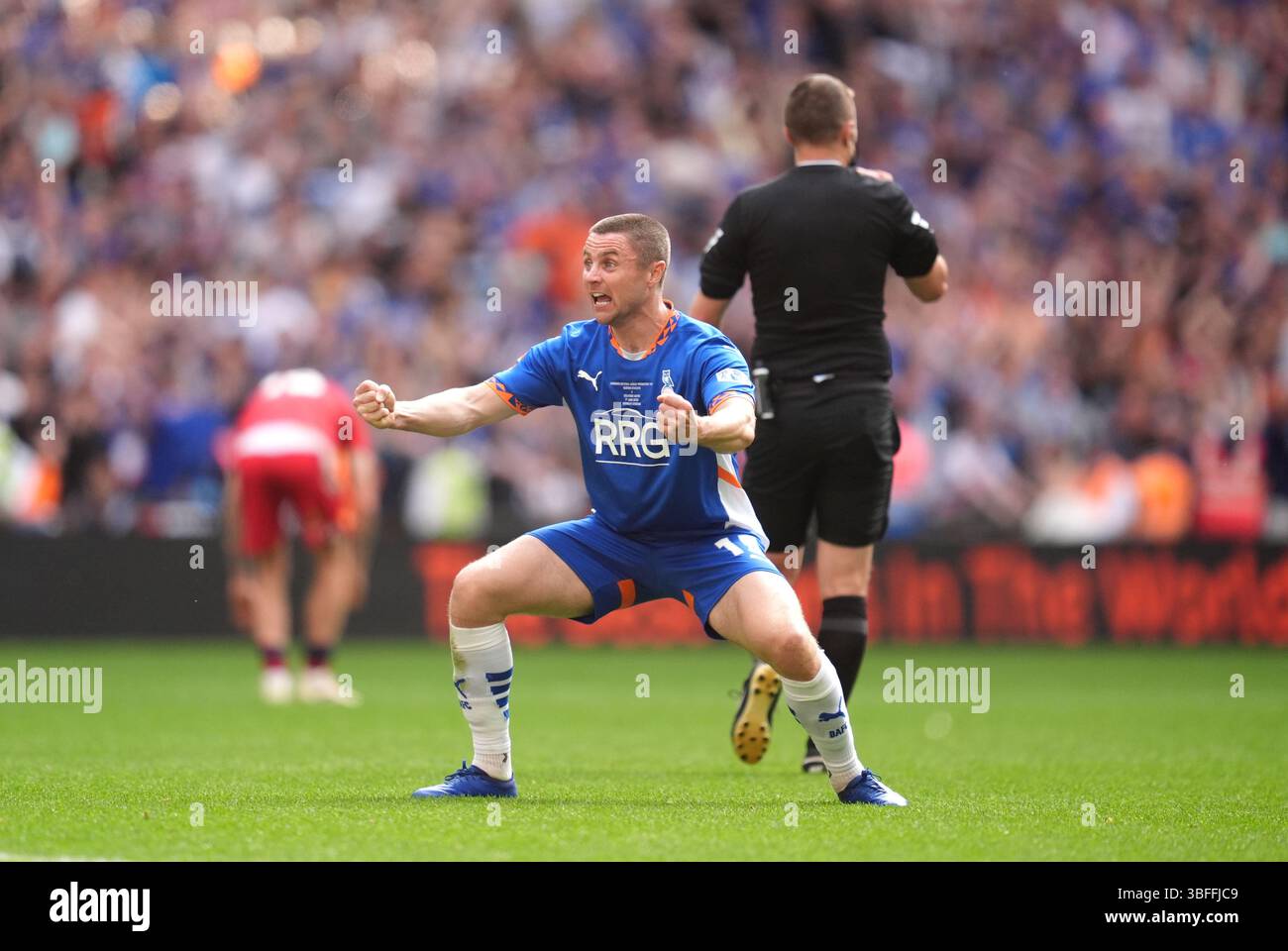 Oldham Athletic's Jordan Rossiter celebrates promotion to the EFL ...