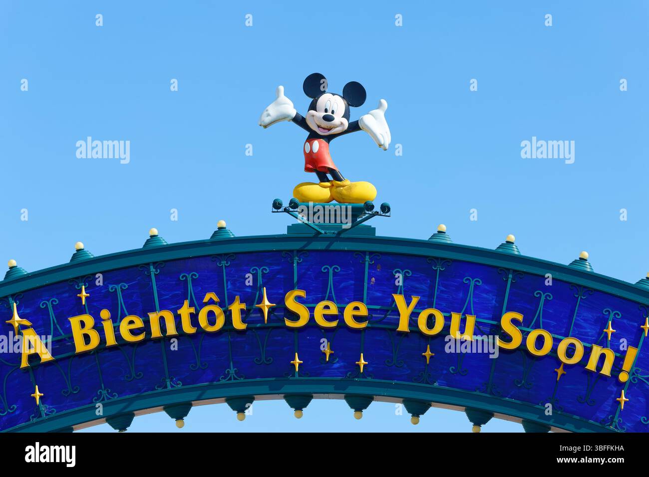 Paris, France - May 30, 2025 : Disneyland Paris Exit Sign . Disneyland ...