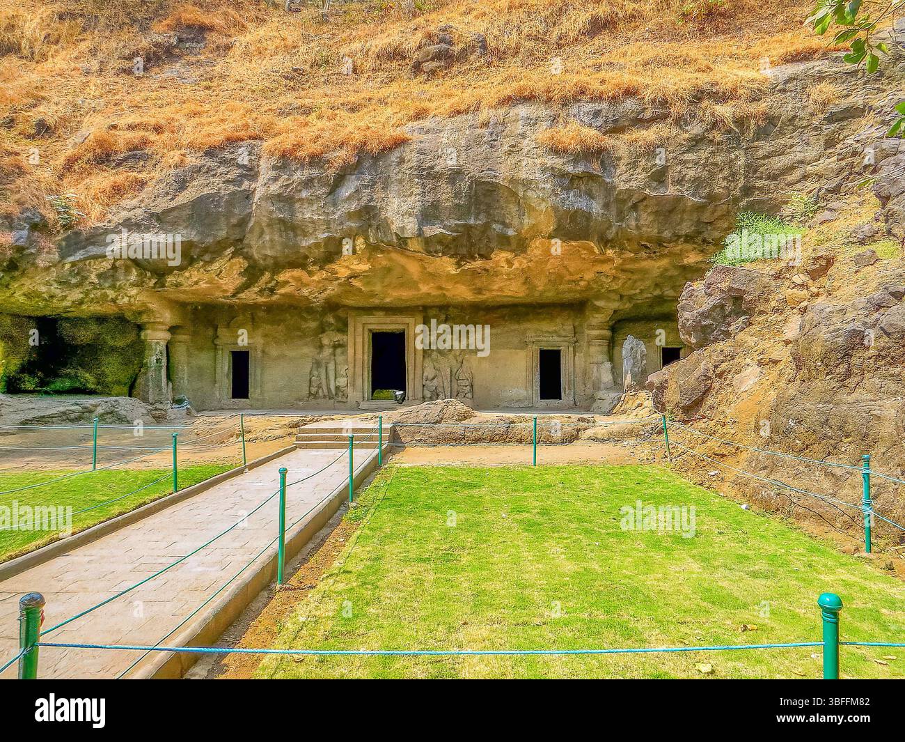 Elephanta Caves, The sculpted caves located on Elephanta Island,east of ...