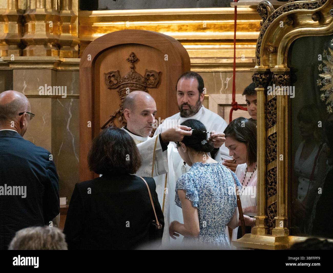 Madrid, Spain. 1st June, 2025. Father Gabriel Benedicto giving the ...