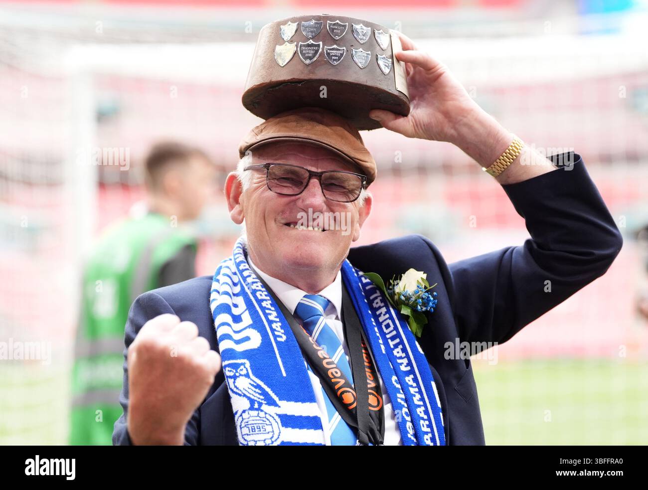 Oldham Athletic owner Frank Rothwell celebrates promotion to the EFL ...