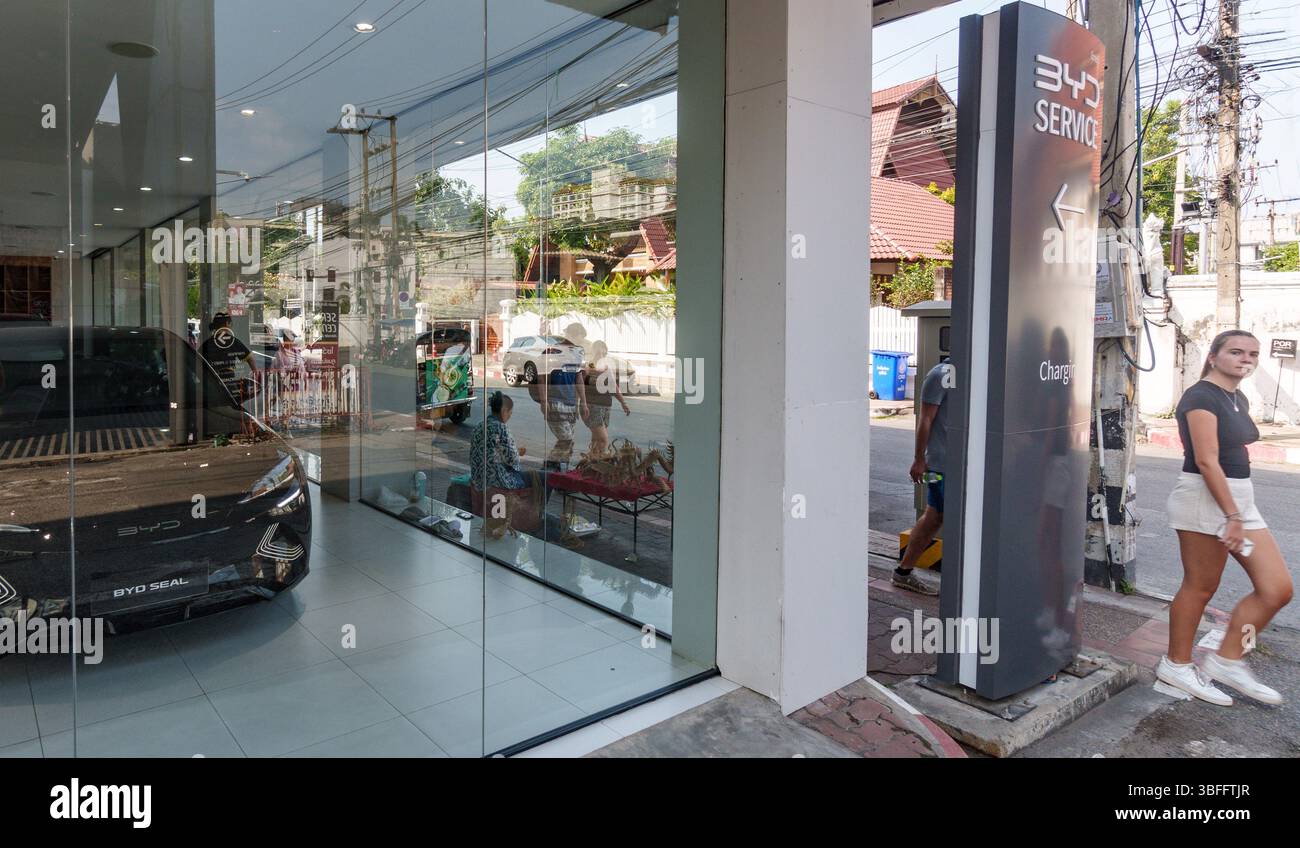Chiang Mai, Thailand, Asien BYD Autohaus in Chiang Mai, chinesischer ...