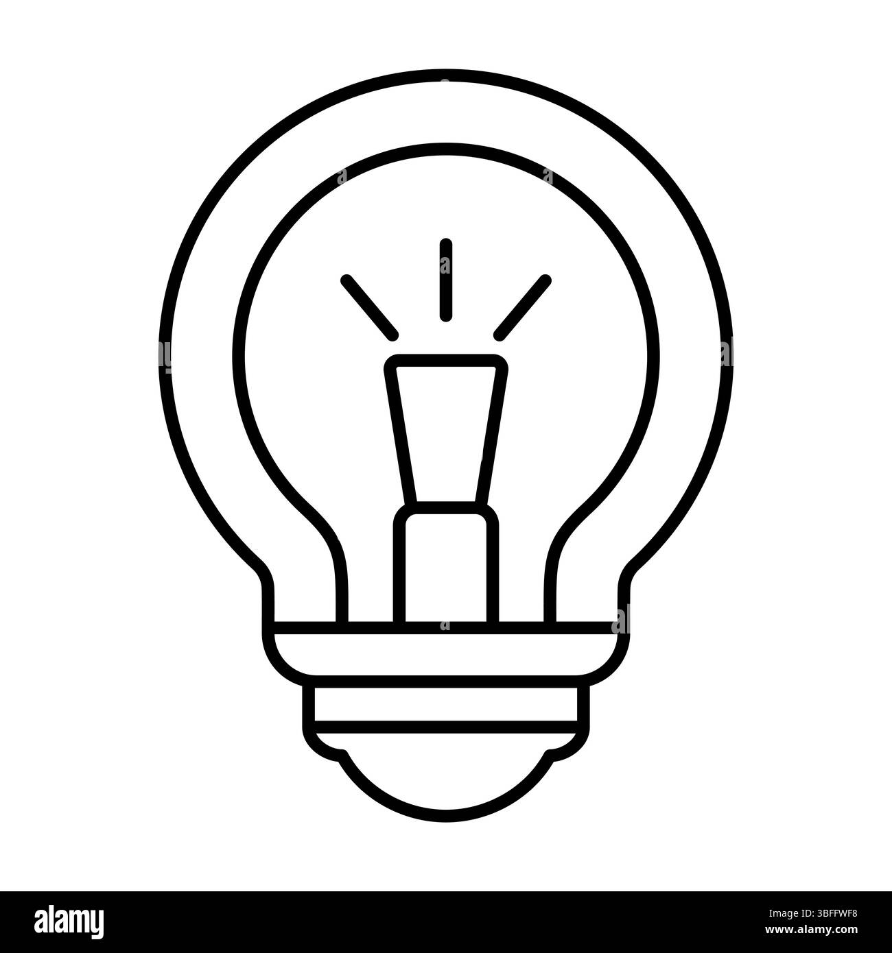 Light Bulb Line Art Vector Illustration. This image features a ...