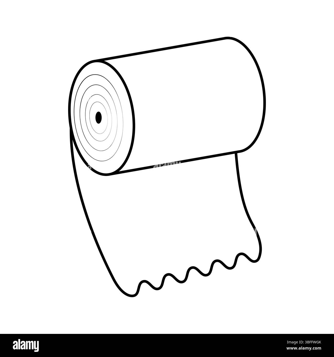 Roll of Paper Outline Vector Illustration. The roll is cylindrical ...