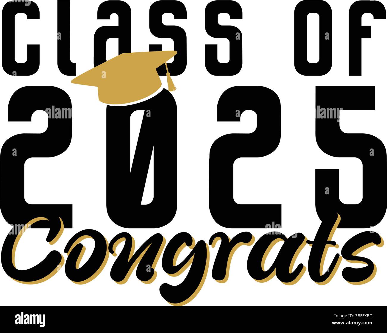 Celebratory Class of 2025 Graduation Congrats Vector Design Stock ...