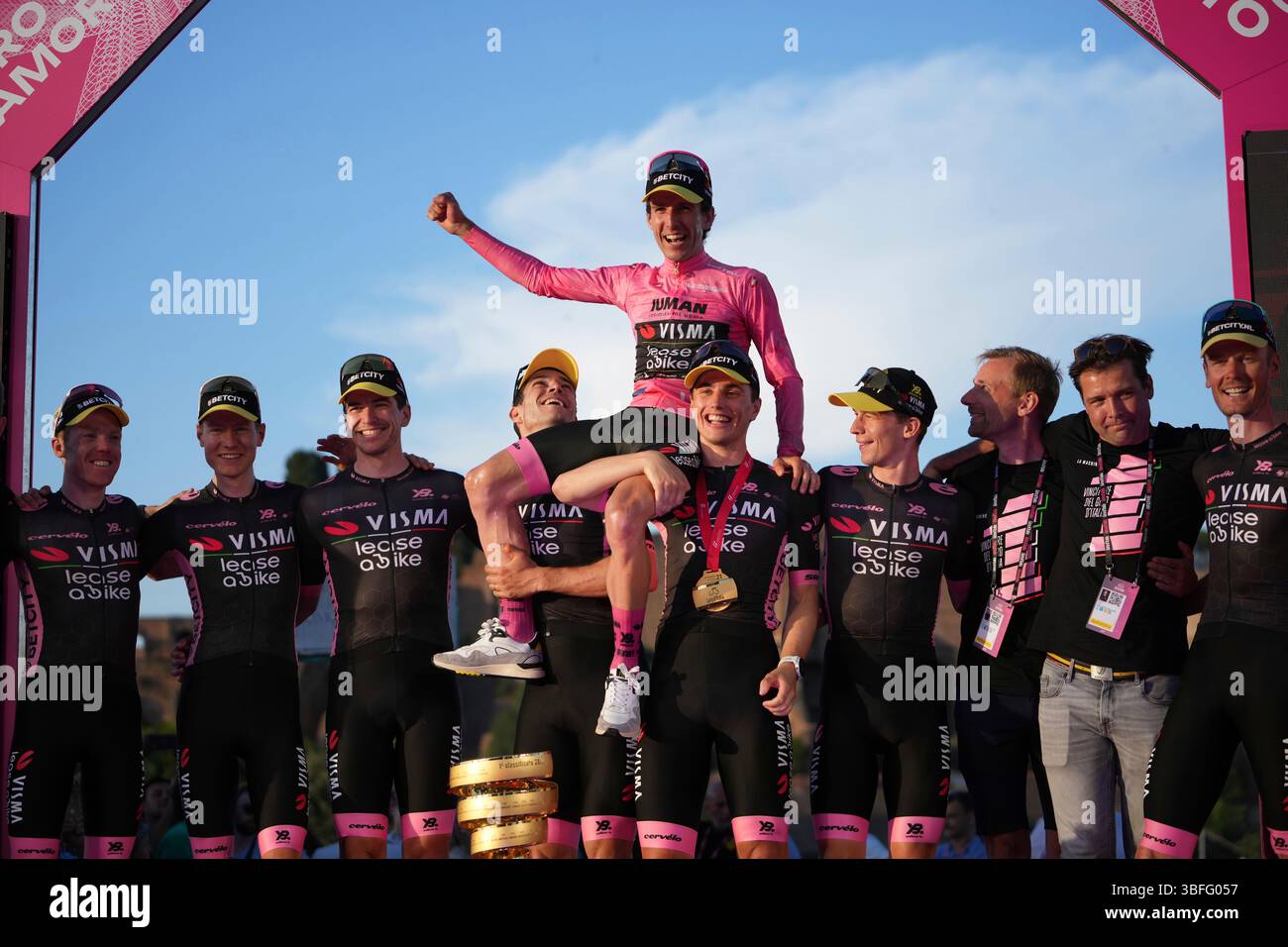 Britain's Simon Yates, winner of the Giro d'Italia cycling race ...