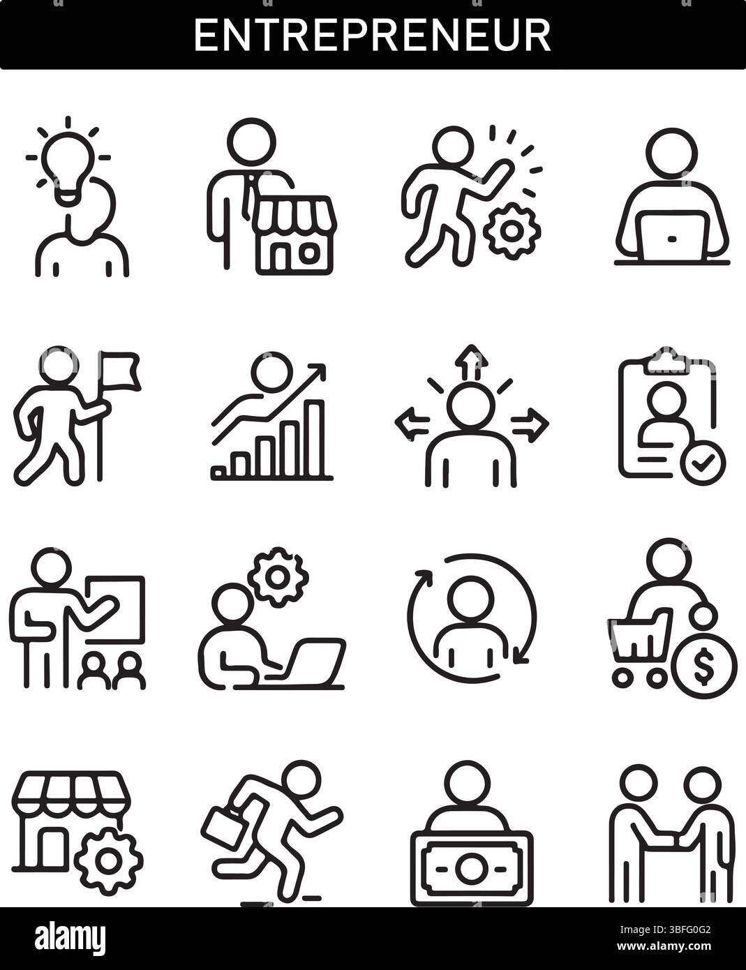 Presentation skills icon set hi-res stock photography and images - Alamy