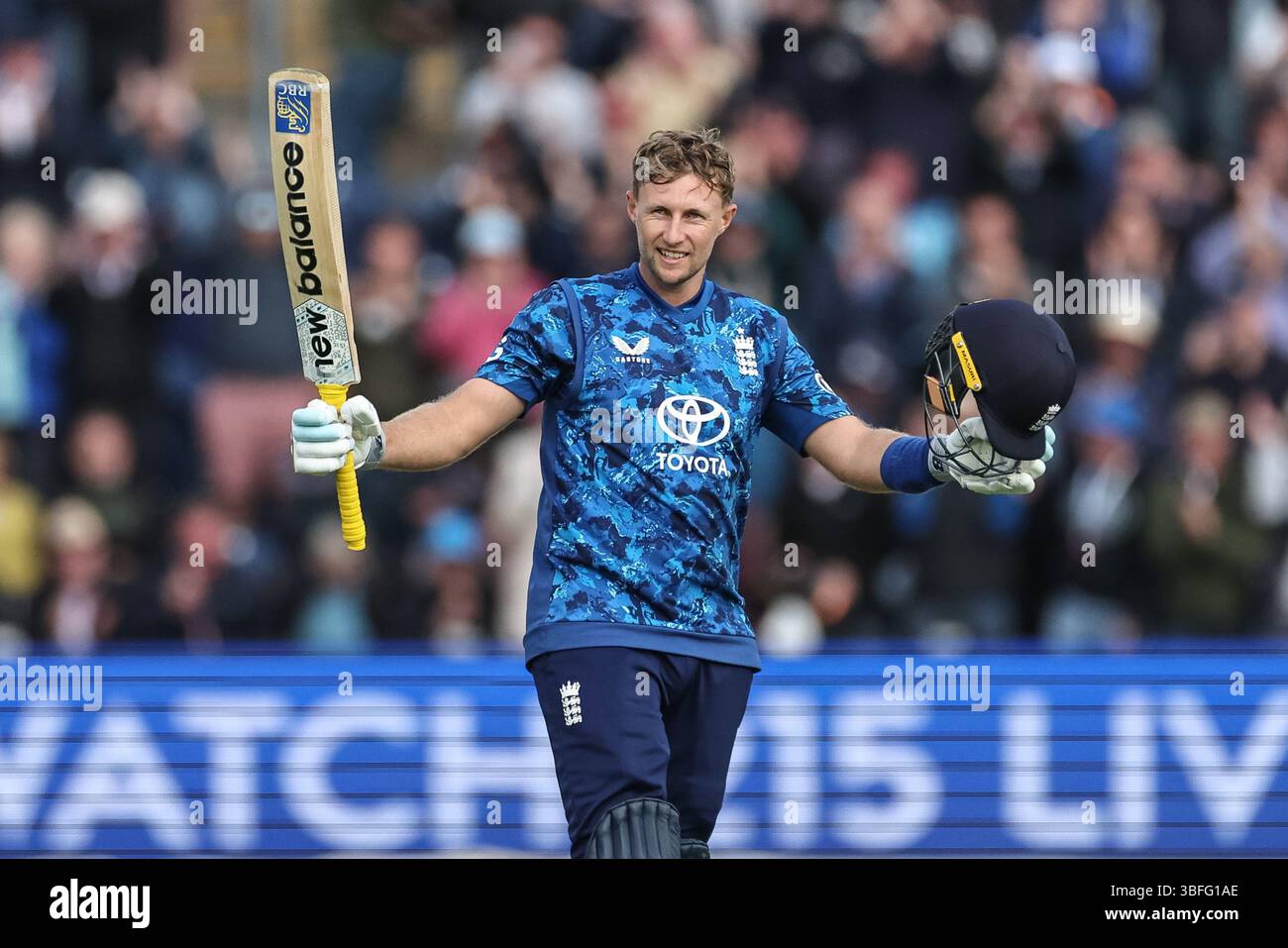 Cardiff, UK. 01st June, 2025. Joe Root of England celebrates the win ...