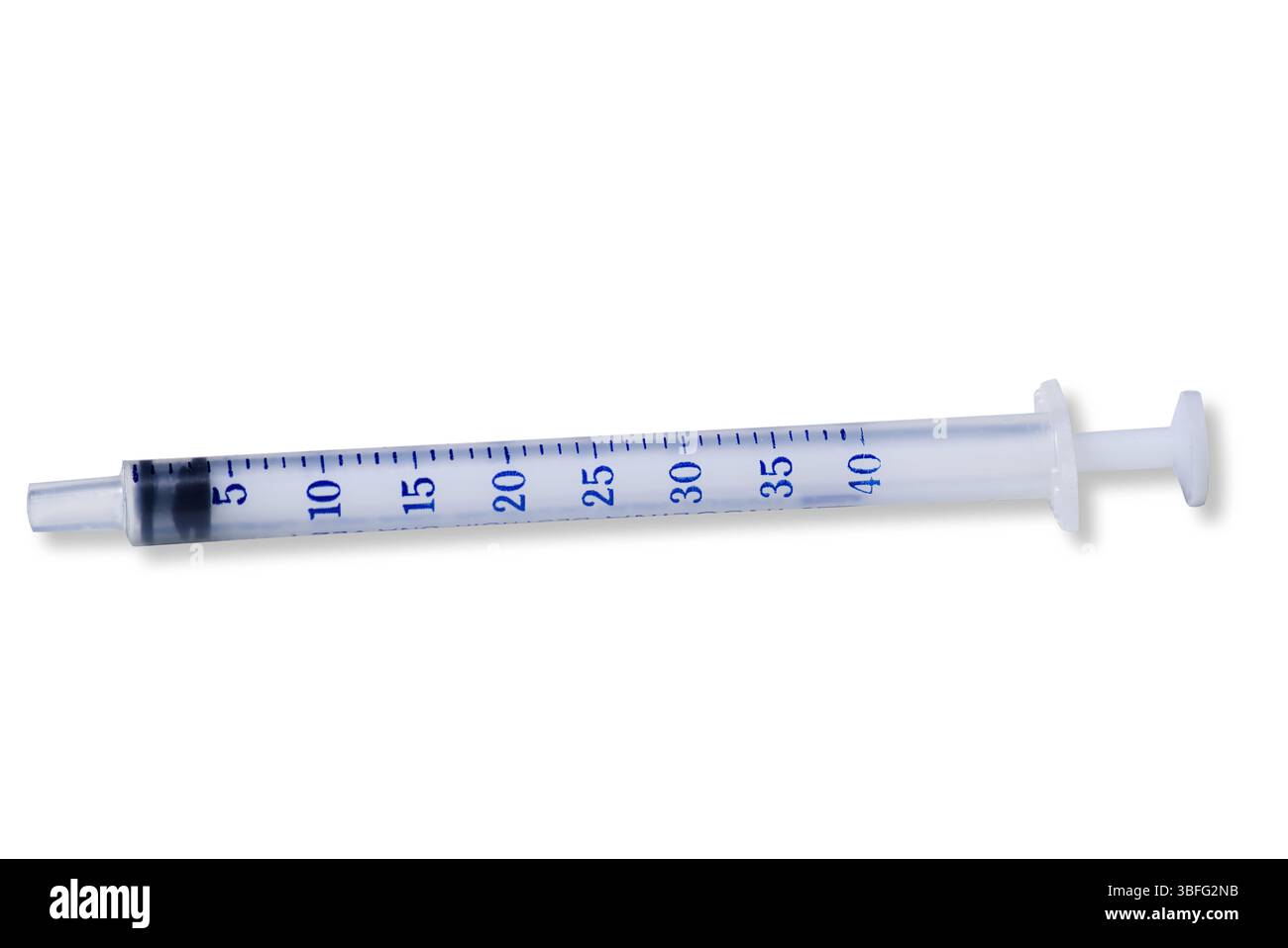 40ml clear plastic needleless syringe isolated on white background ...