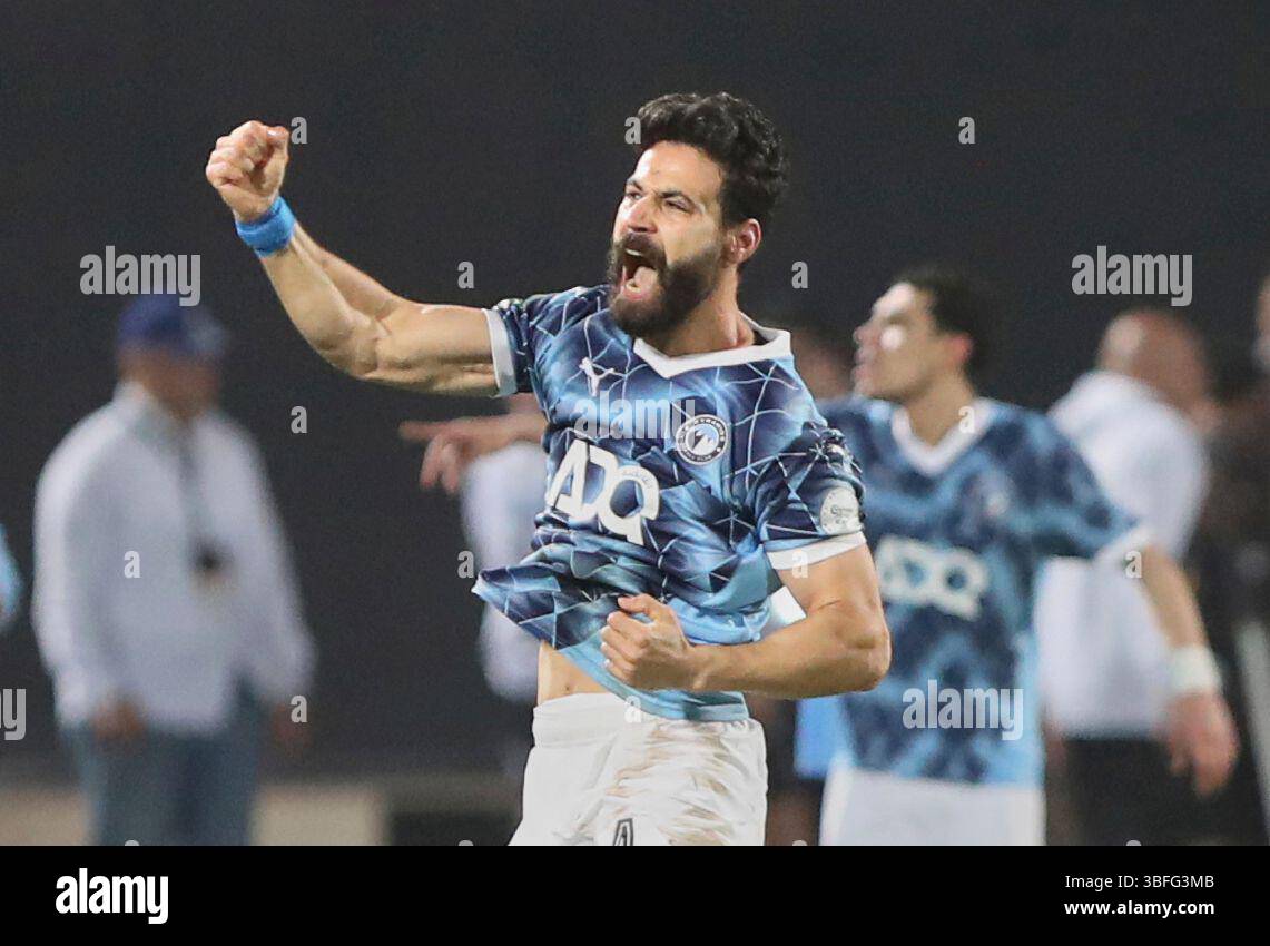 Pyramids Ahmed Samy celebrates after scoring his side's second goal ...
