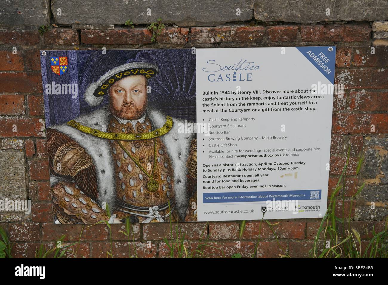 Historical Information Sign for Southsea Castle Featuring Henry VIII ...