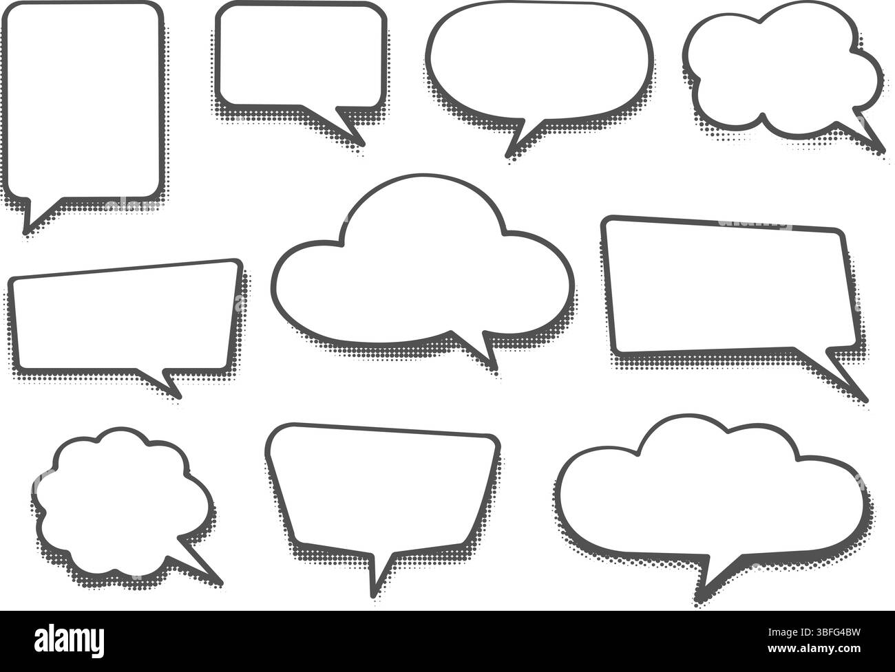 Black and white comics speech balloons Stock Vector Image & Art - Alamy