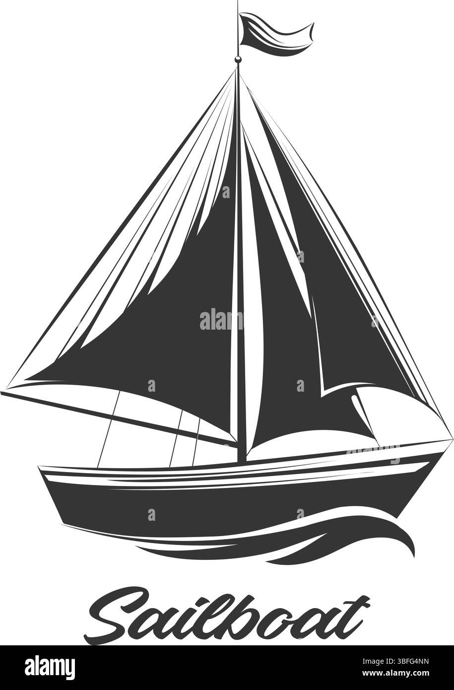 Sailboat sign etching Stock Vector Image & Art - Alamy