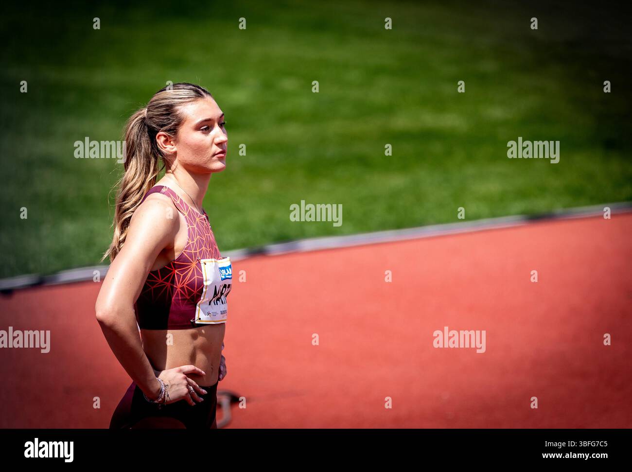 Johanna MARTIN (GER) kurz vor ihrem 400m-Rennen; Leichtathletik-Meeting ...