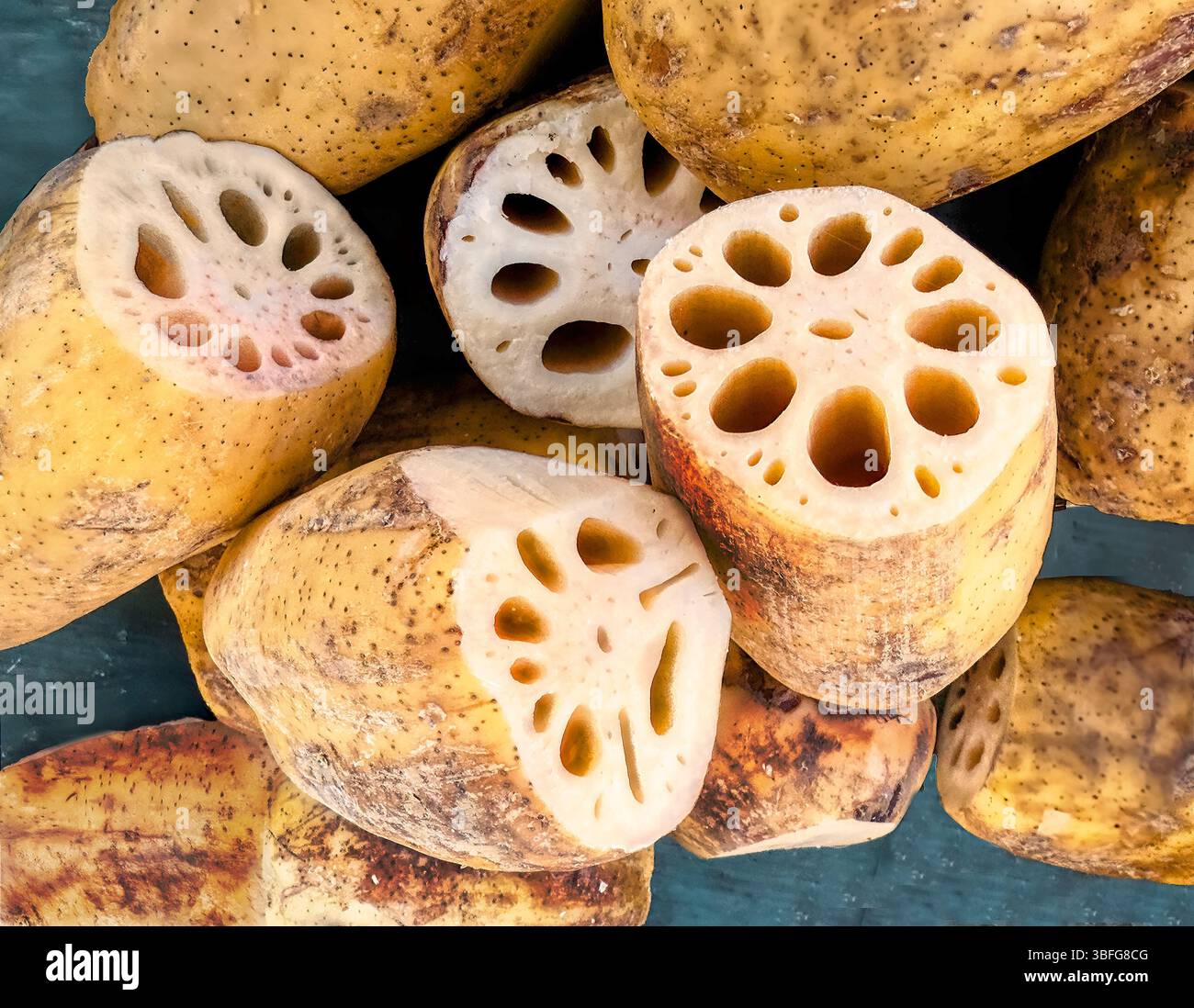 A group of Lotus roots Stock Photo - Alamy