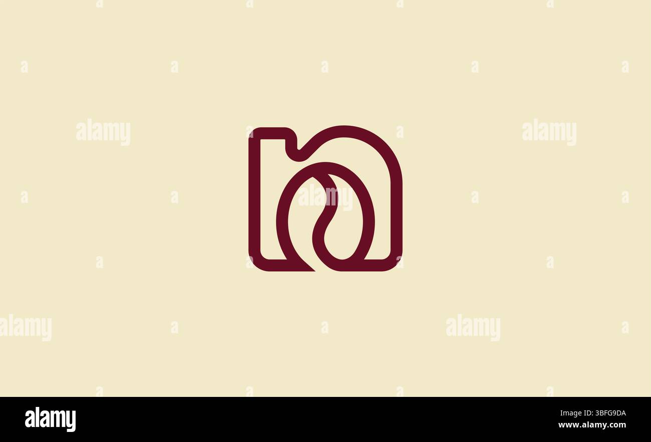 Linear bold Letter N and Coffee beans. Coffee shop, food and eatery ...