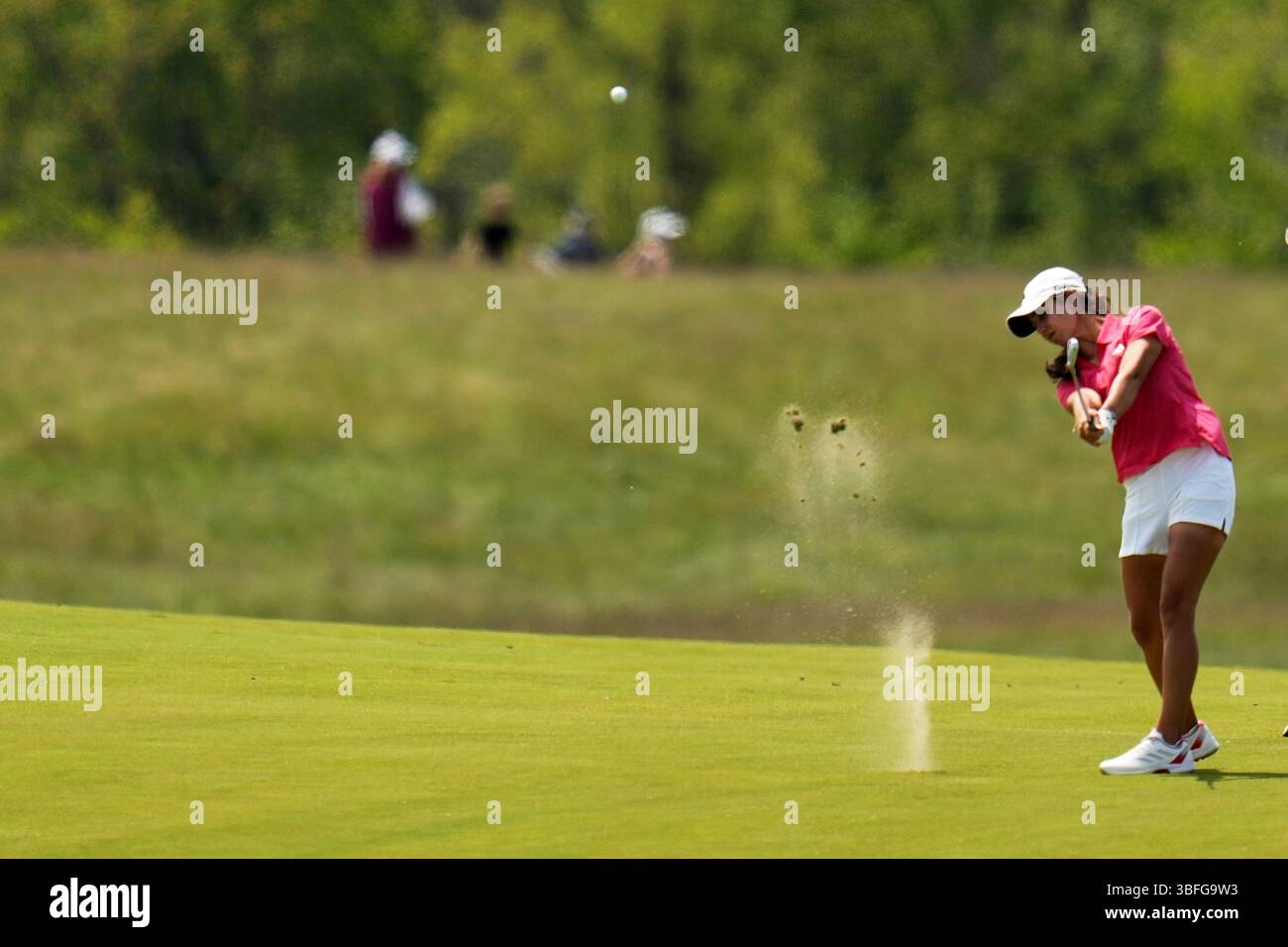 Julia Lopez Ramirez, of Spain, hits from the fifth fairway during the ...