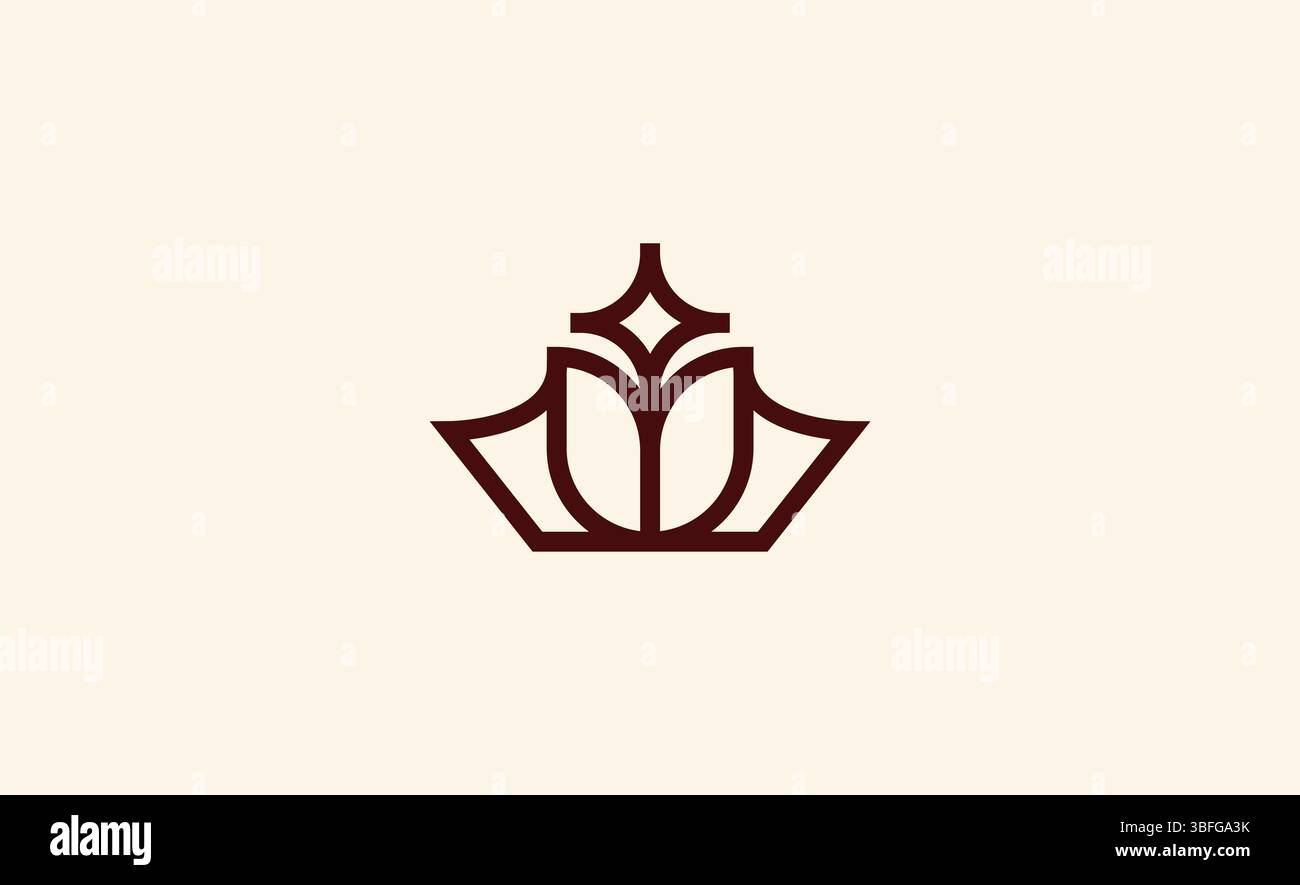Logo Crown Lotus Flower. Premium, Nature, Feminine concept Stock Vector ...