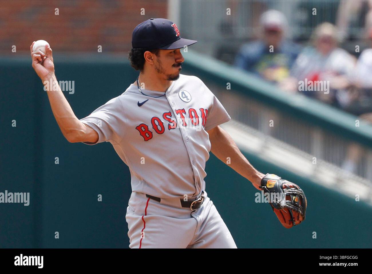 Boston Red Sox second baseman David Hamilton throws to first for the ...