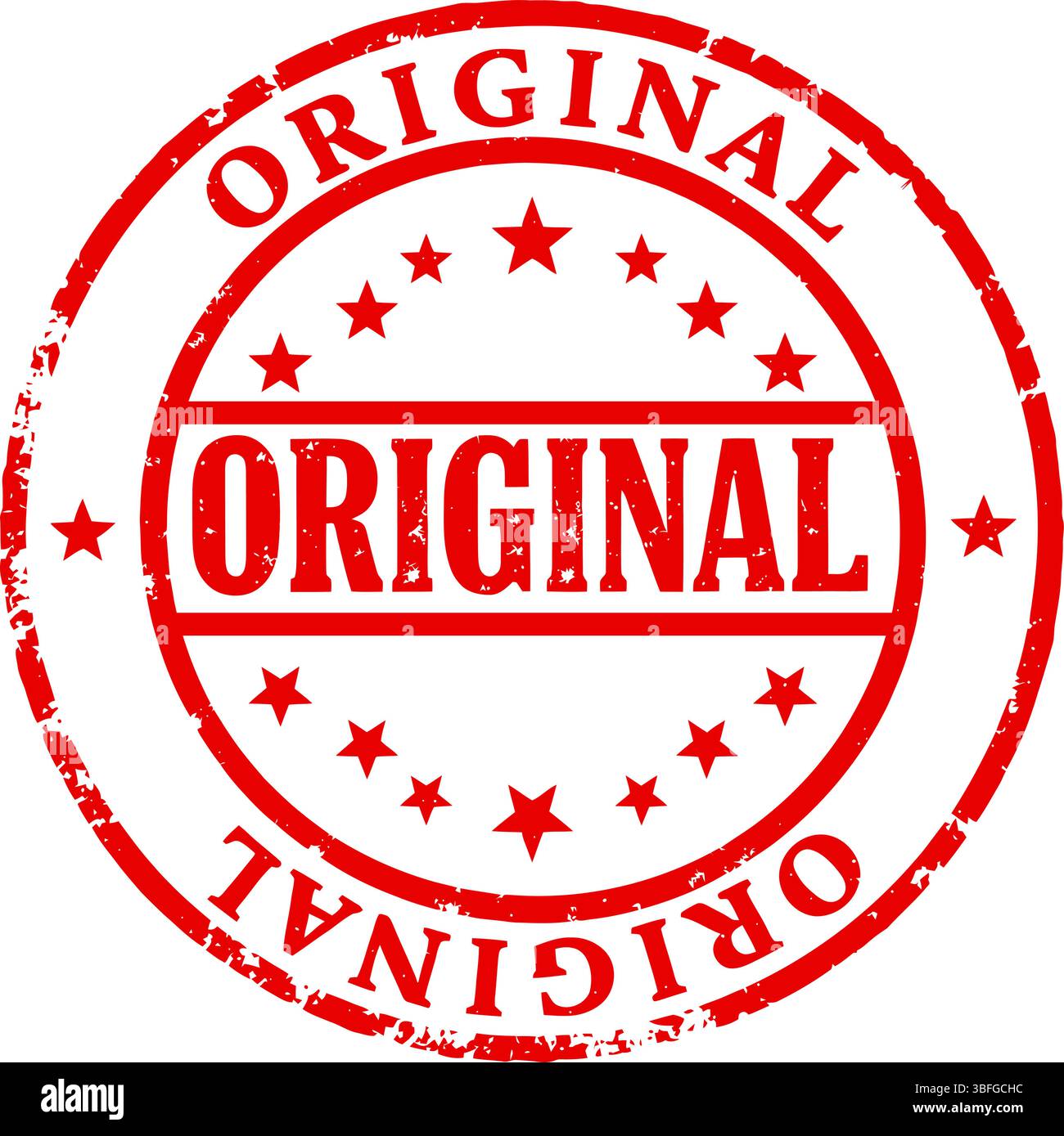 Red "Original" Grunge Stamp with Stars - Authentic & Genuine Seal Stock ...