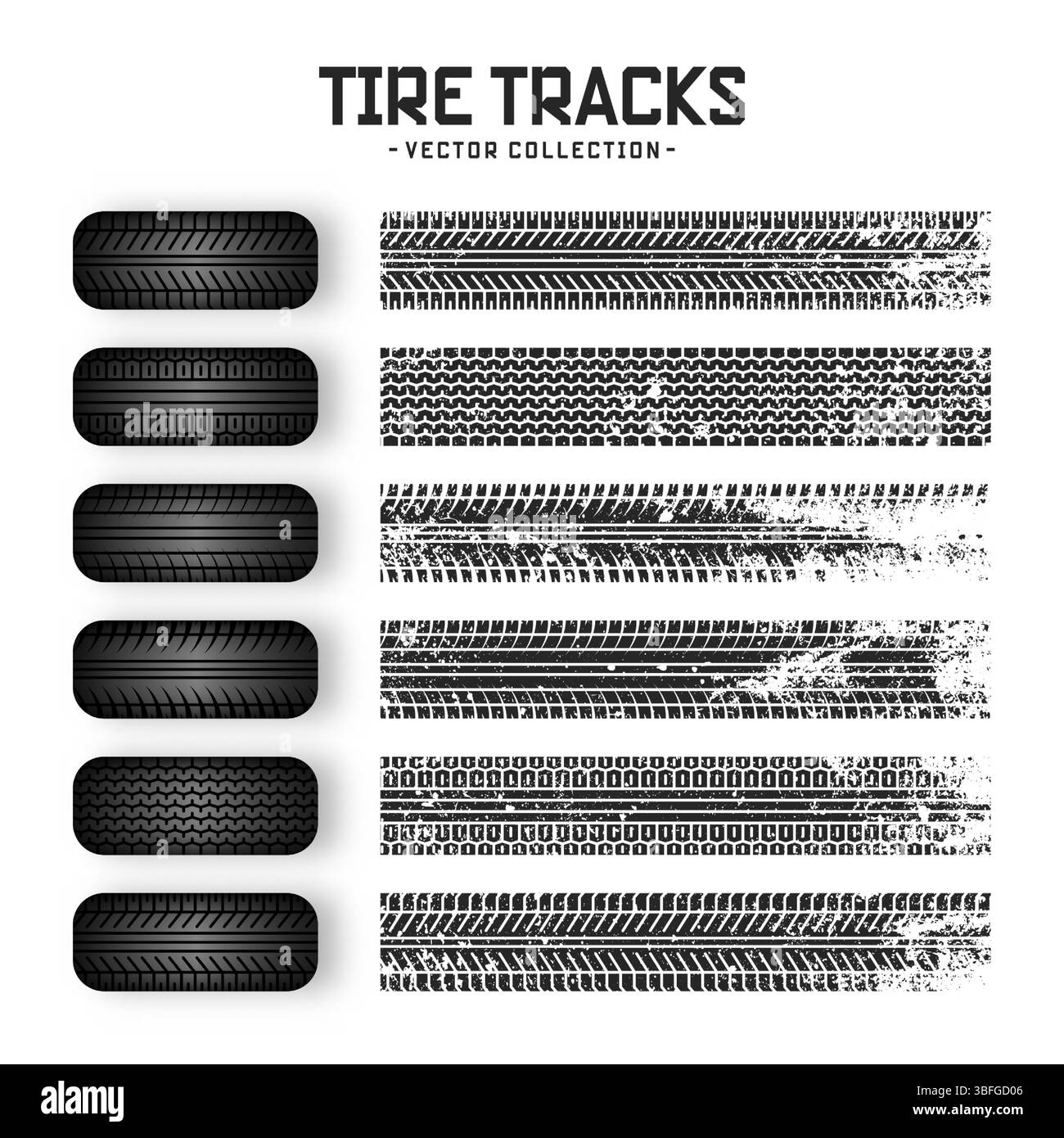 Black marks braking car Cut Out Stock Images & Pictures - Alamy