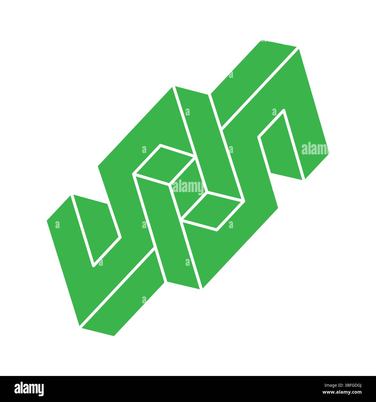 Impossible shapes. Sacred geometry logo. Optical illusion figure. Abstract eternal geometric ...