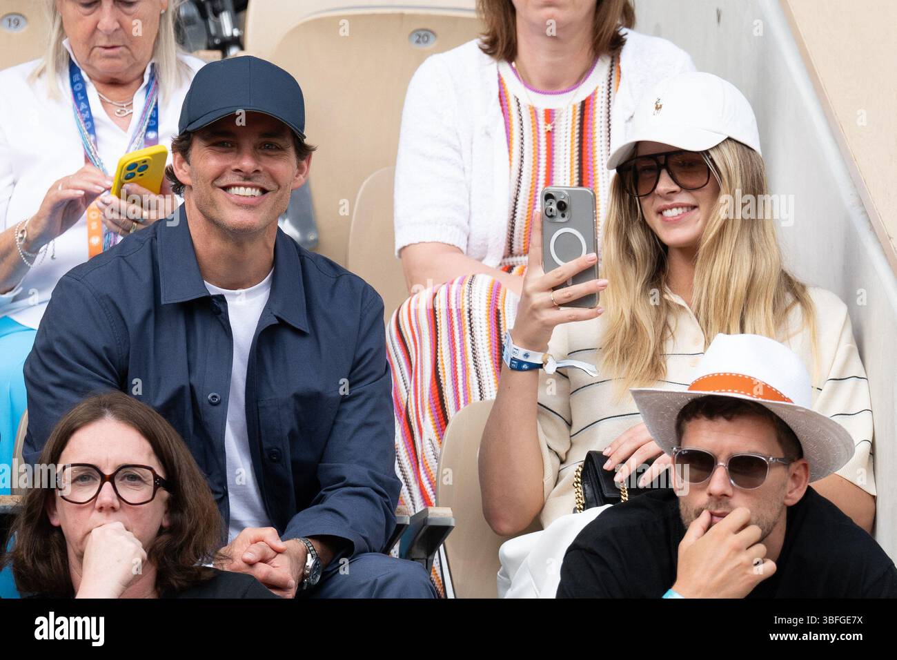 James Marsden and Frederique Brons attend the Roland Garros 2025 ...