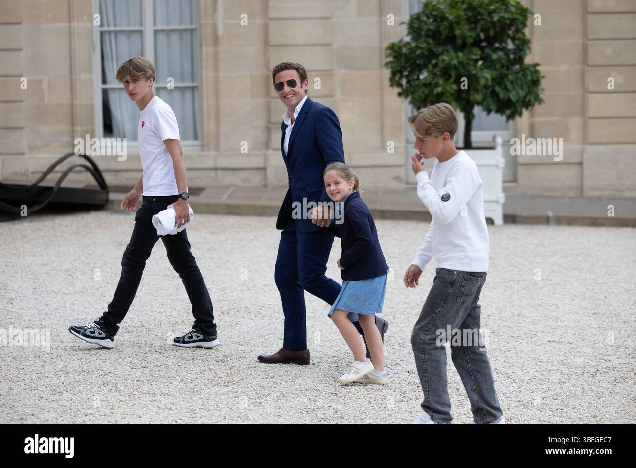 French president brother Laurent Macron arrives at the Elysee ...