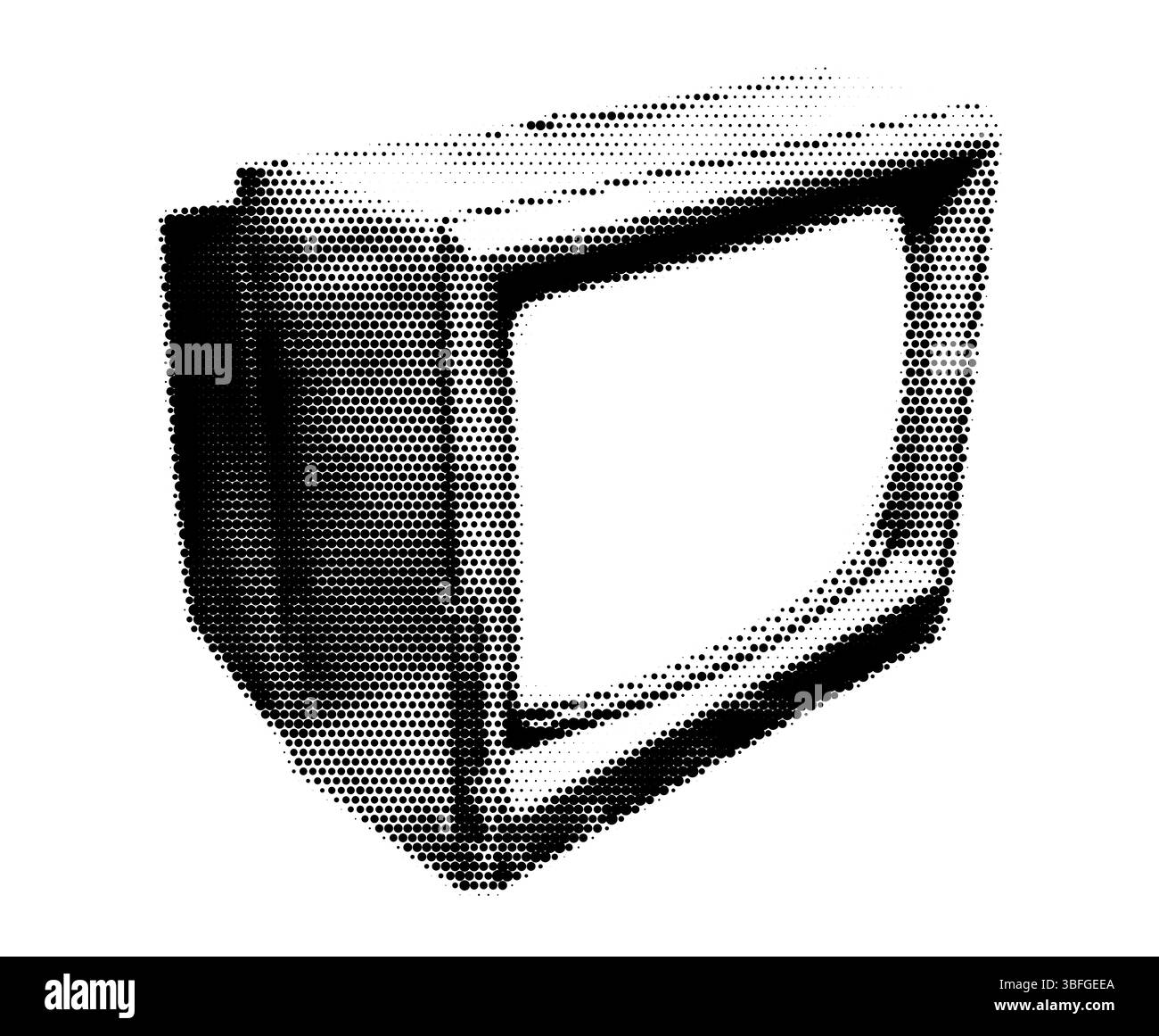 Realistic Halftone Effect Illustration of a Retro TV in Vintage ...