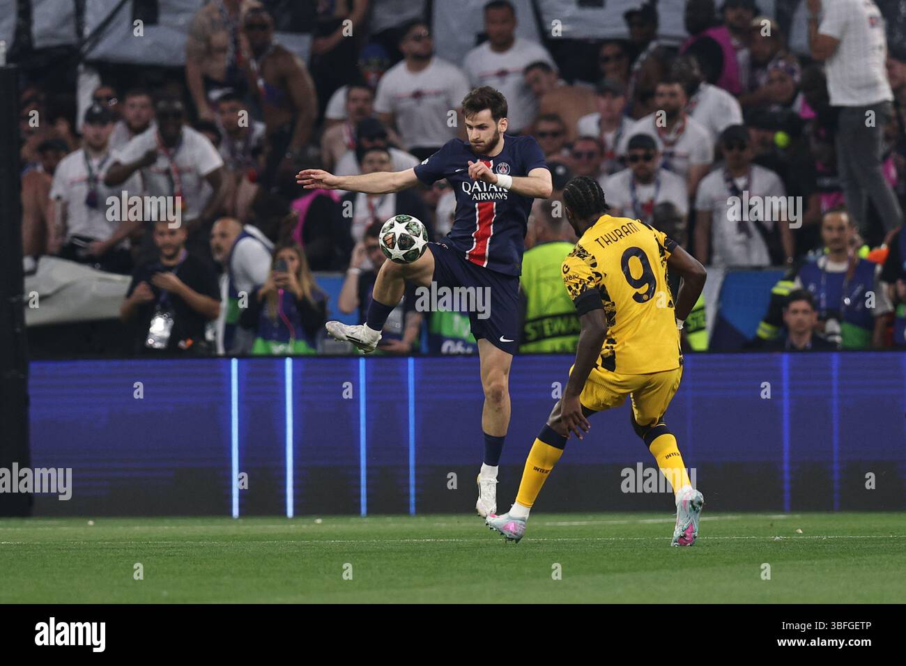 Kvicha KvaratskheliaMarcus Thuram(Inter) during the Final UEFA ...