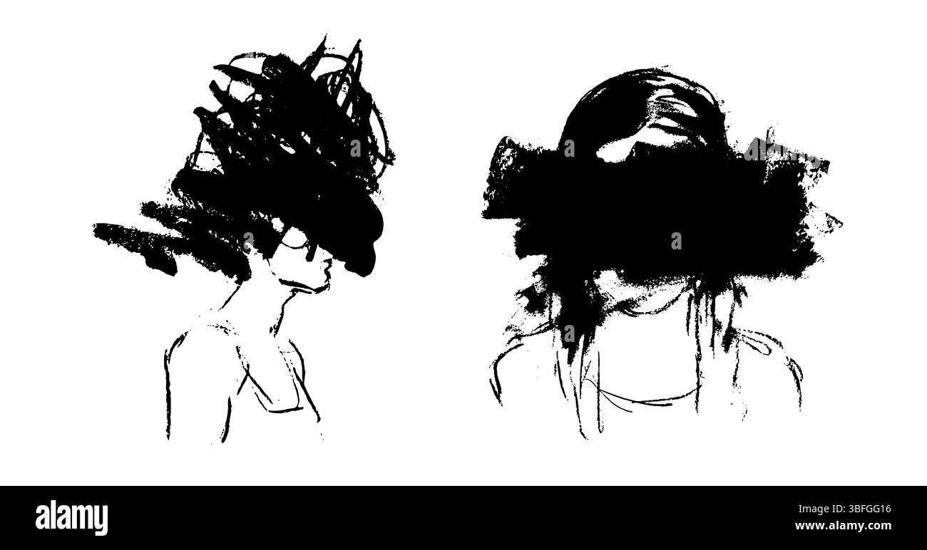 Abstract Expressionist Illustration Depicting Mental Health Struggles ...