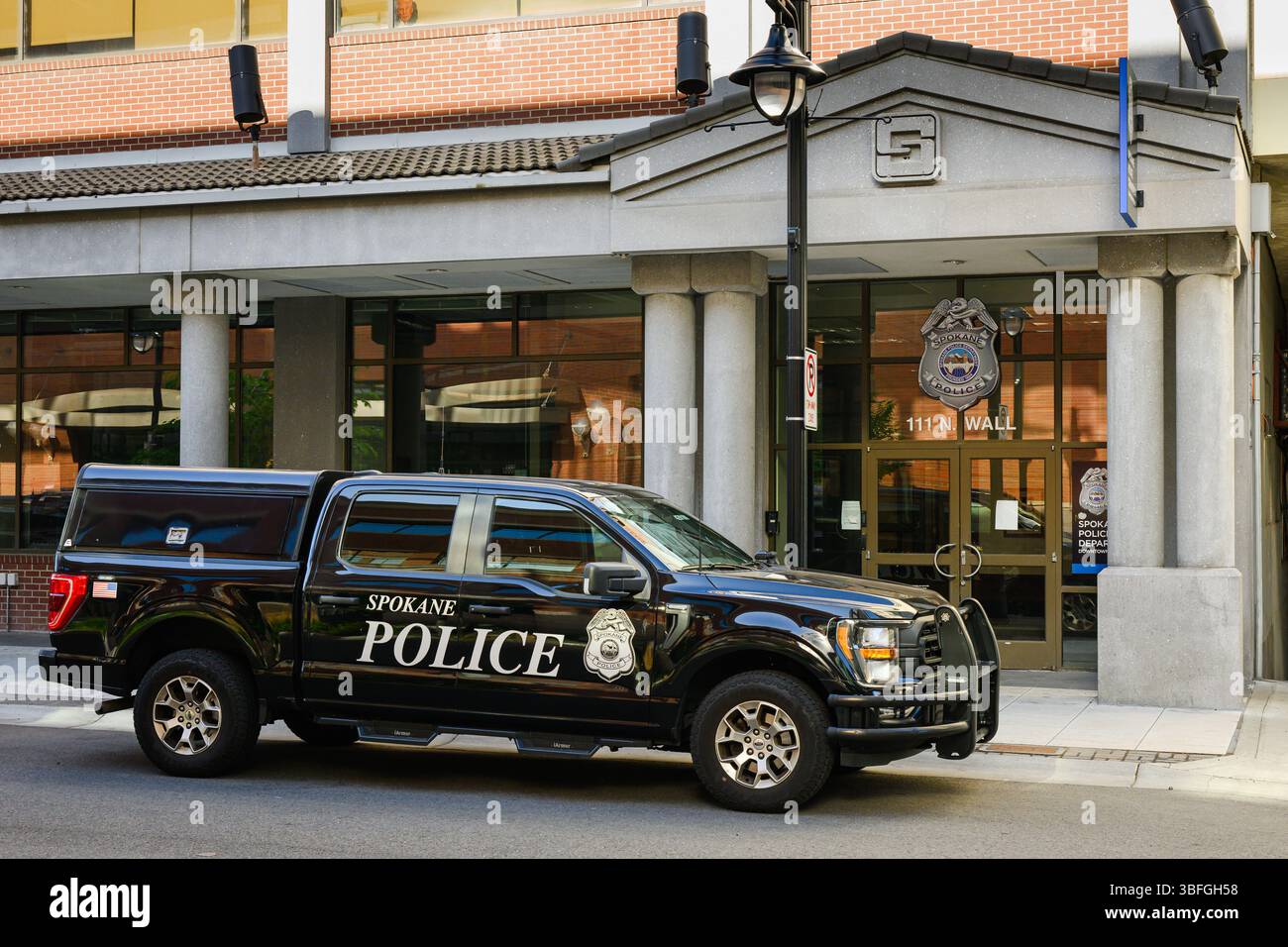 Spokane, WA, USA - May 2, 2025; Spokane police vehicle outside the ...