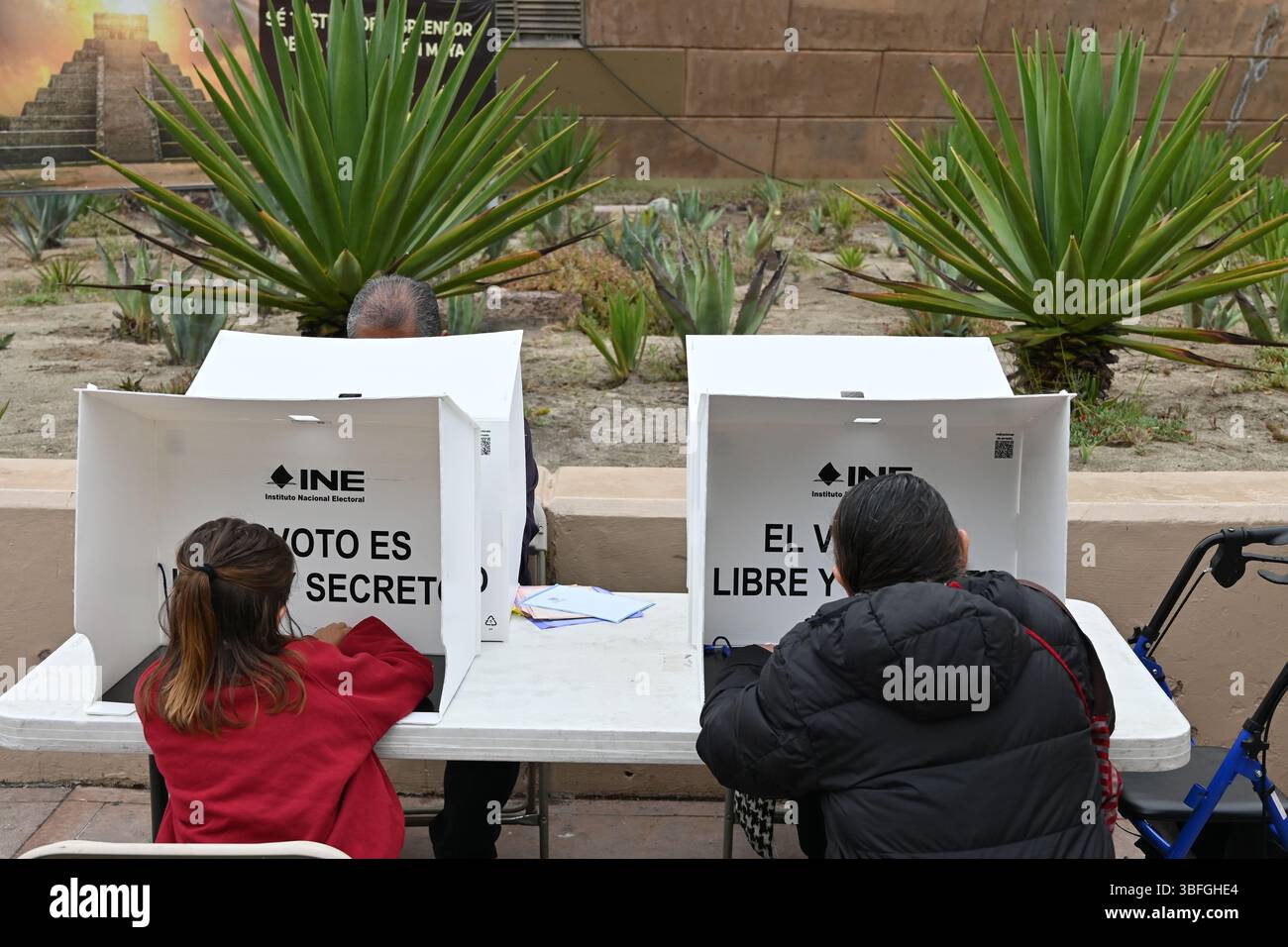 Tijuana, Mexico. 01st June, 2025. Voters at a “special" ballot box zone ...