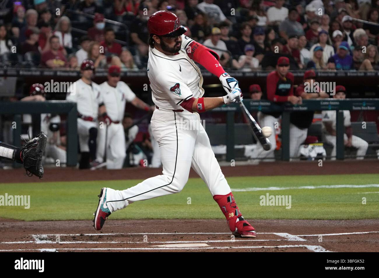 Arizona Diamondbacks' Eugenio Suárez hits a two-run home run against ...