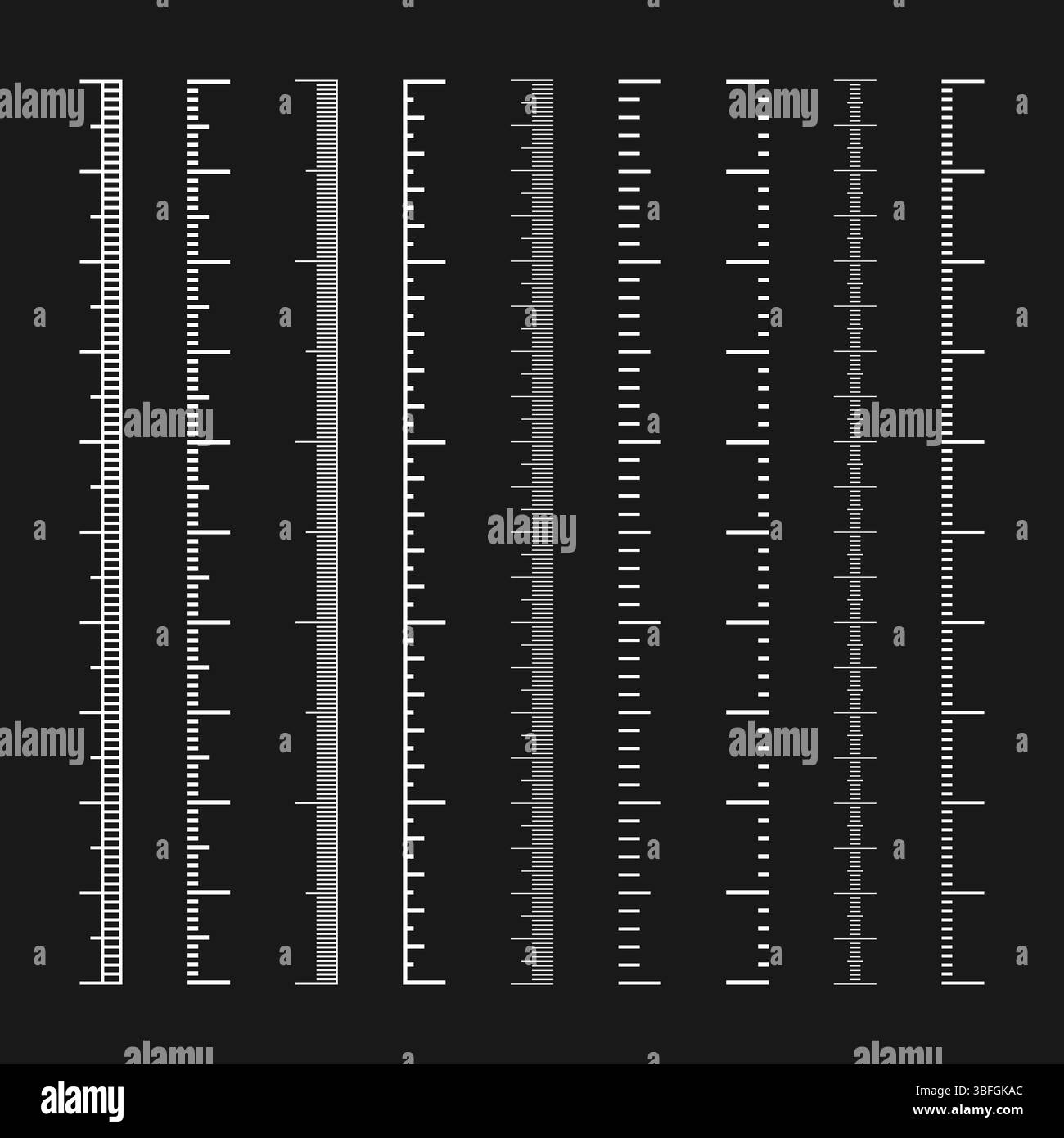 Vertical measurement scales with divisions. Realistic scale for ...